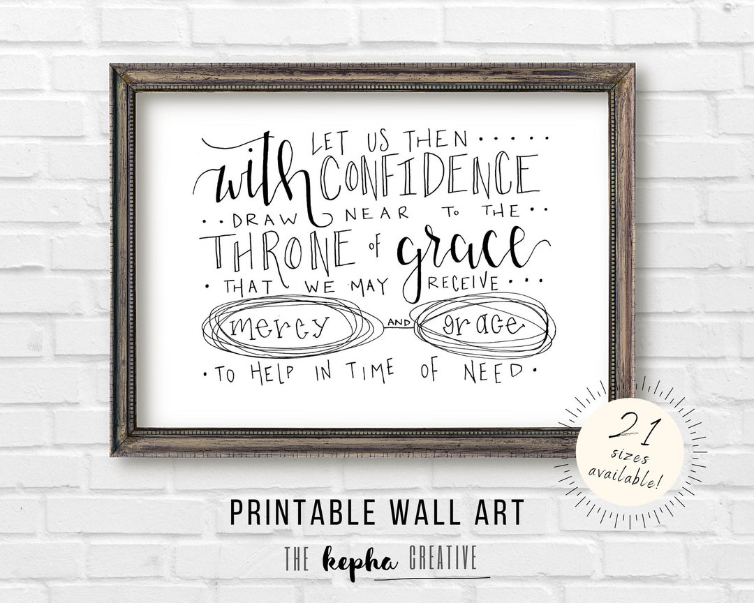 With Confidence Draw Near Instant Printable | Hebrews 4:16 | Digital ...