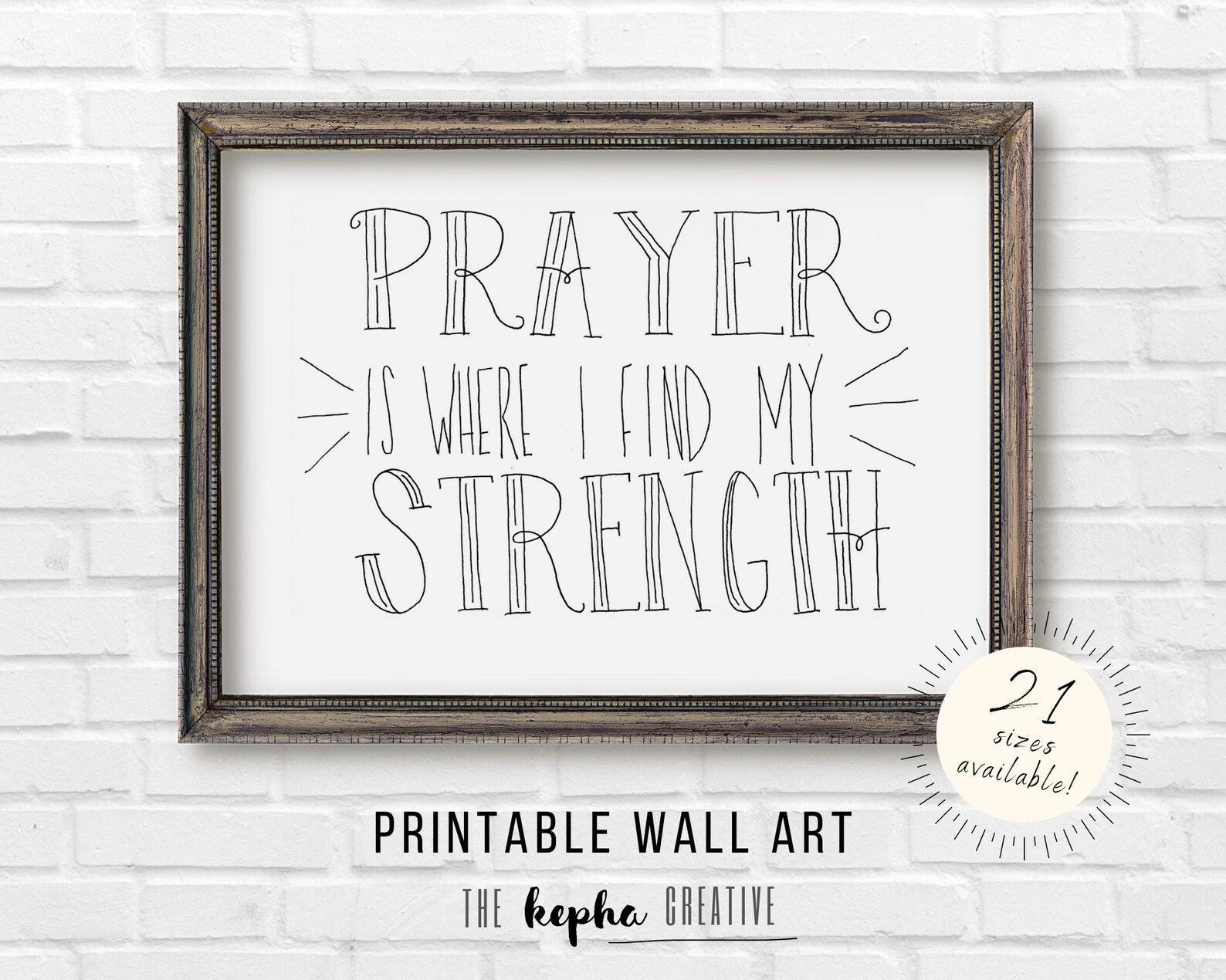 Prayer is My Strength Instant Printable | Digital Download | Wall Art ...