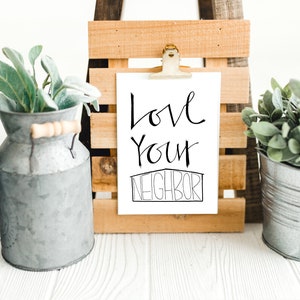 Love Your Neighbor Instant Printable | Matthew 22:39 | Digital Download ...