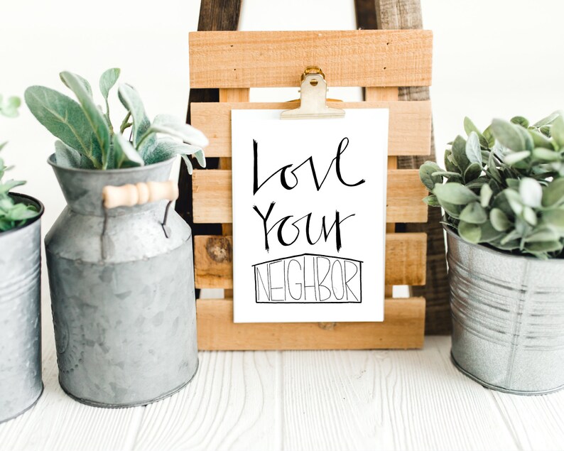 Love Your Neighbor Instant Printable | Matthew 22:39 | Digital Download ...