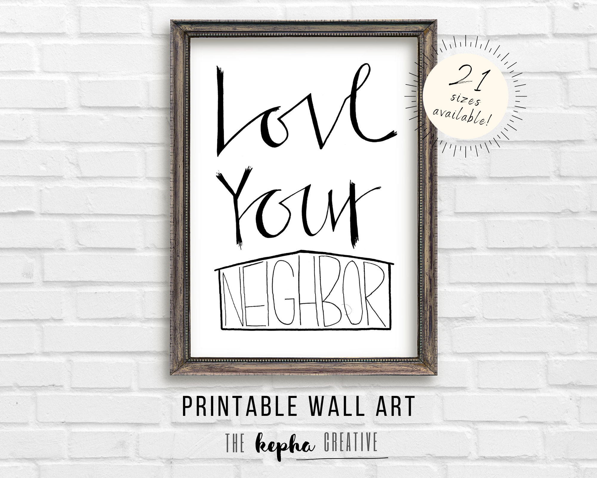 Love Your Neighbor Instant Printable | Matthew 22:39 | Digital Download ...