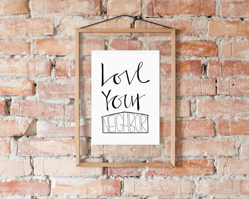 Love Your Neighbor Instant Printable | Matthew 22:39 | Digital Download ...