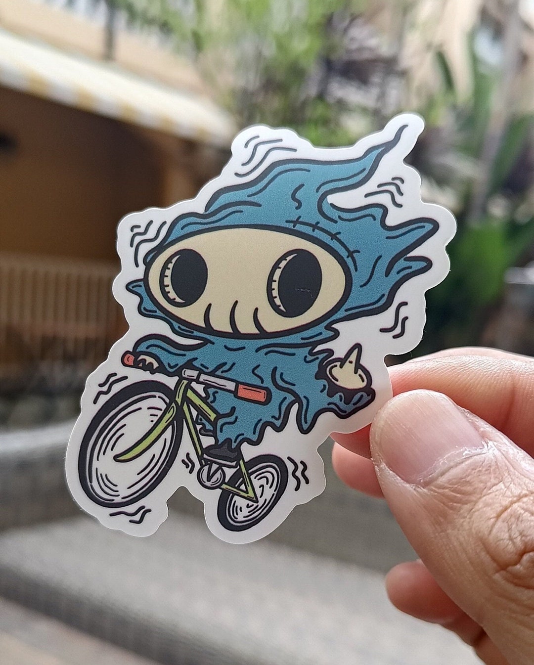 Grim Ripper Bike Sticker - Etsy
