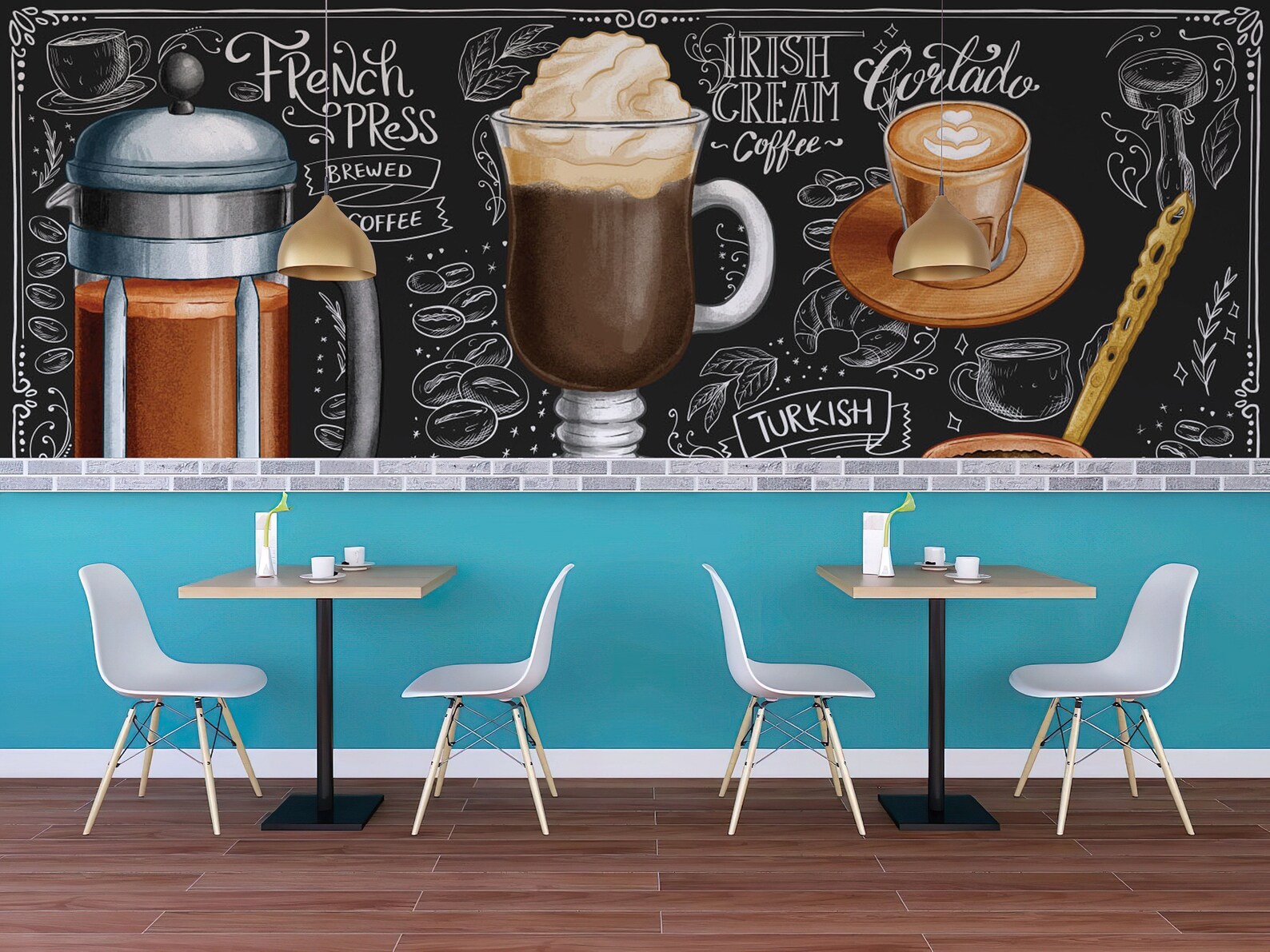 French Cafe Coffee Mural, Peel and Stick Wallpaper - Etsy