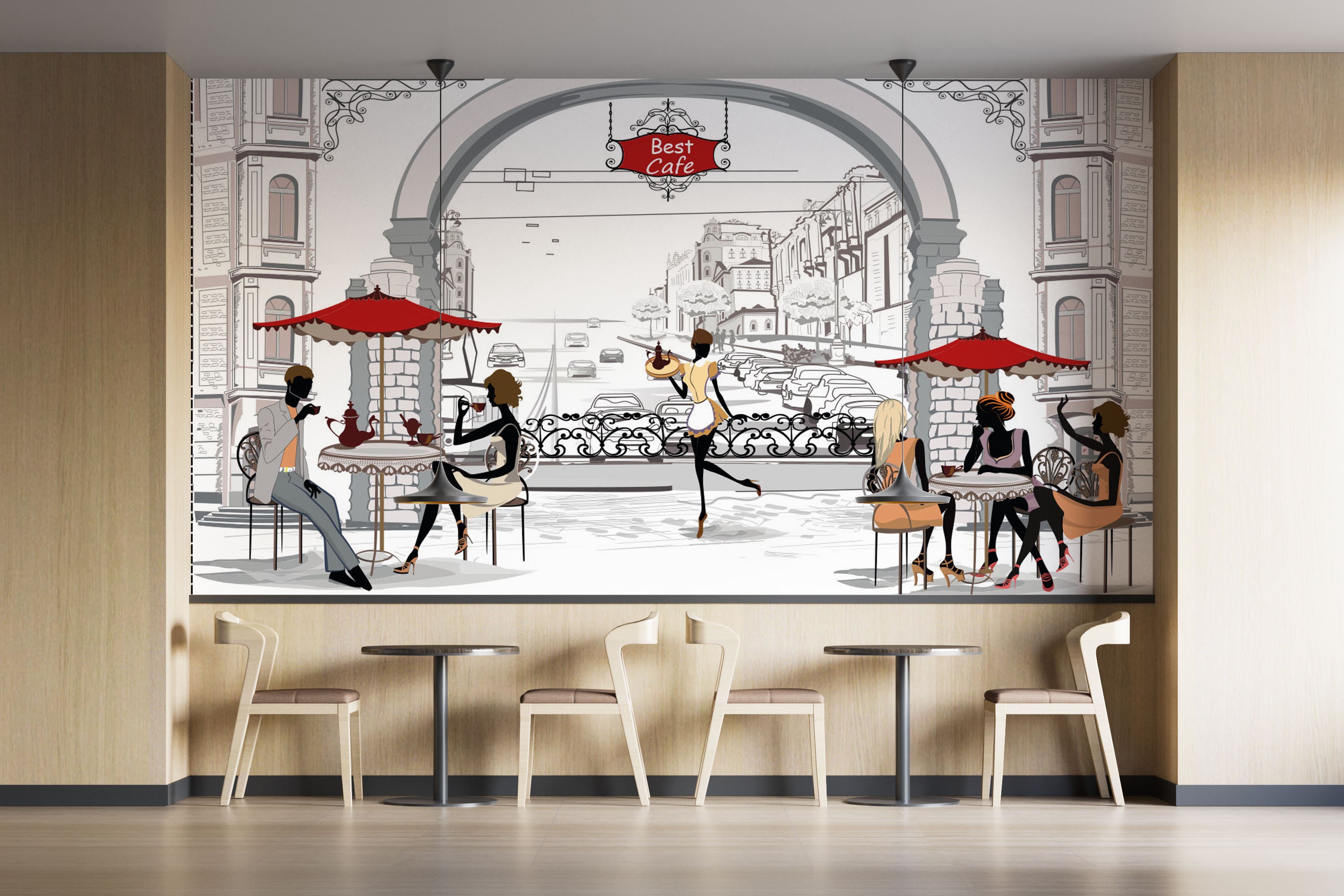 French Cafe Murals
