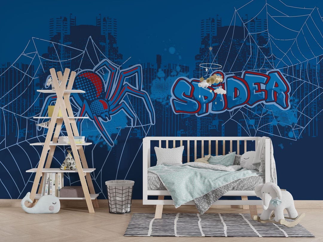 Spider-man Nursery Wallpaper, Peel and Stick Wall Mural - Etsy