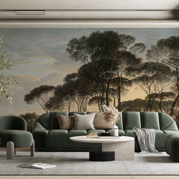 Vintage Landscape Mural - Etsy