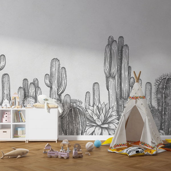Cactus Mural - Etsy
