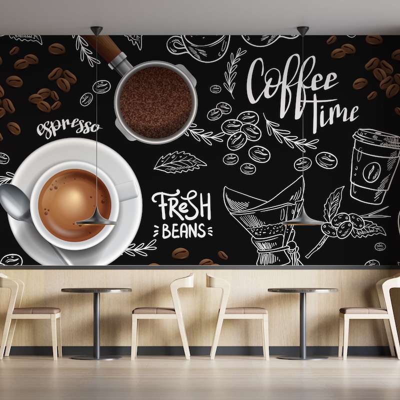 French Cafe Wallpaper - Etsy