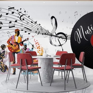 Nostalgia Record Rock Jazz Blues Wall Mural, Music Lovers Wallpaper ...