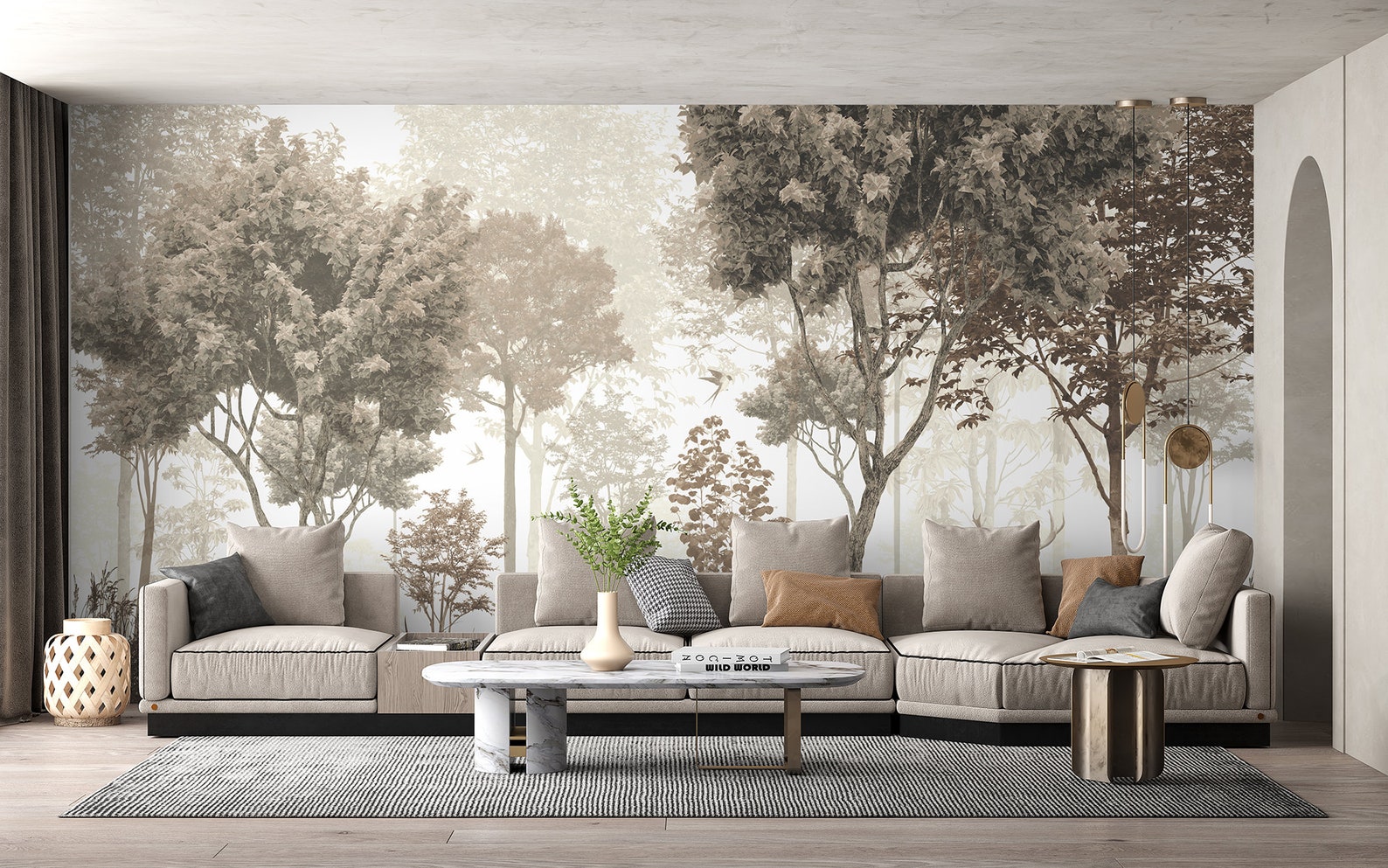 Pastel Color Tree Forest Child Room Wallpaper Tree Forest - Etsy