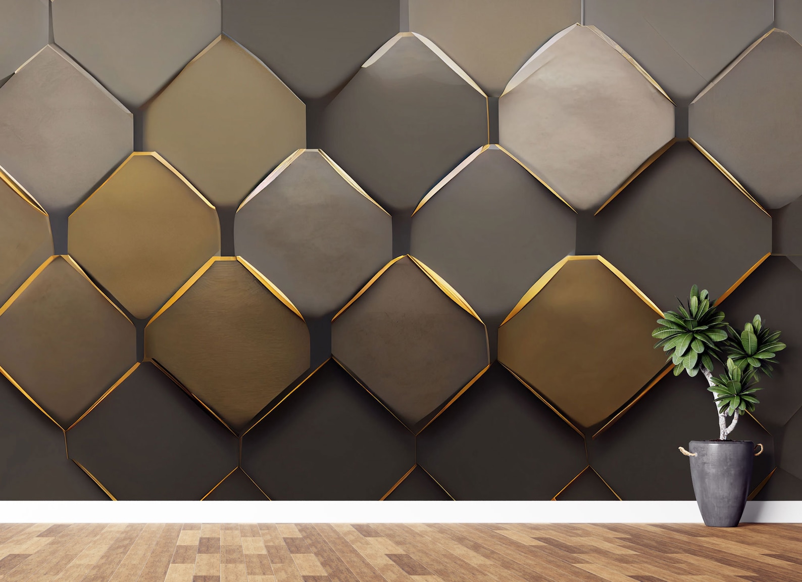 Custom Sizes 3D Perceptive Modern Abstract Living Room Wall Decor, 3D ...