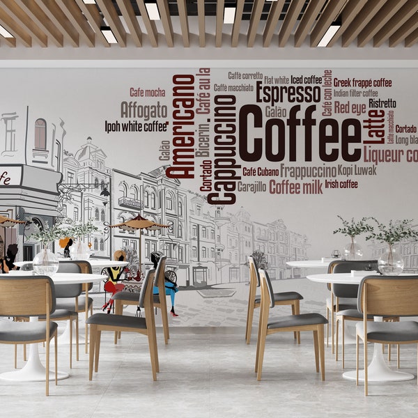 Wall Mural for Coffee Shop - Etsy