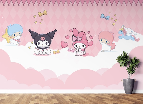 Hello Kitty Roze Strik Behang Hello Kitty Archieven Lakschoentjes