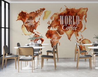 Coffee World Map Poster - Etsy