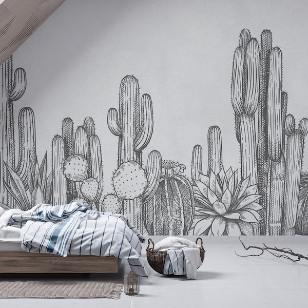 Cactus Mural - Etsy