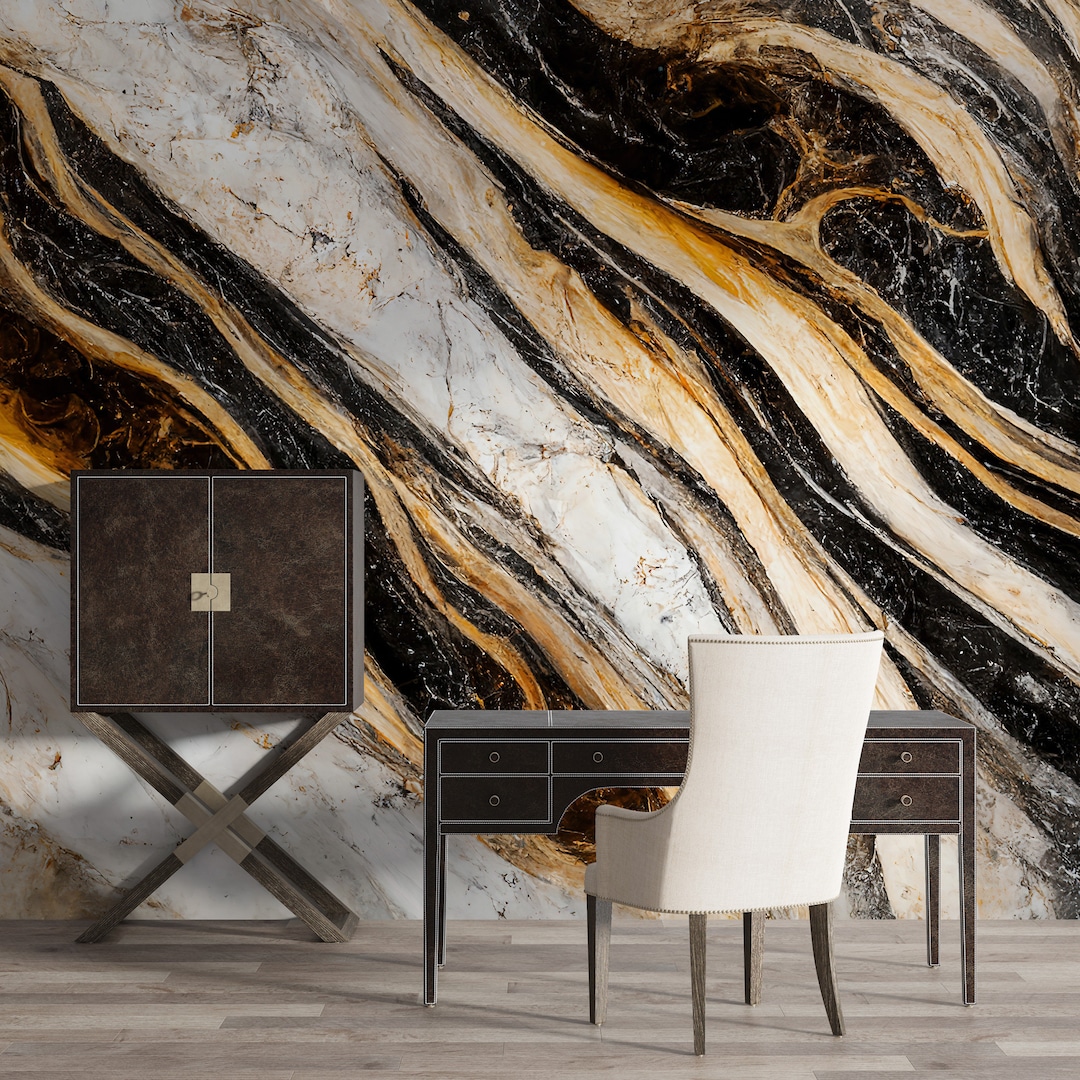 The Elegance of Marble, Dark Color Marble Pattern Gold Look Abstract ...