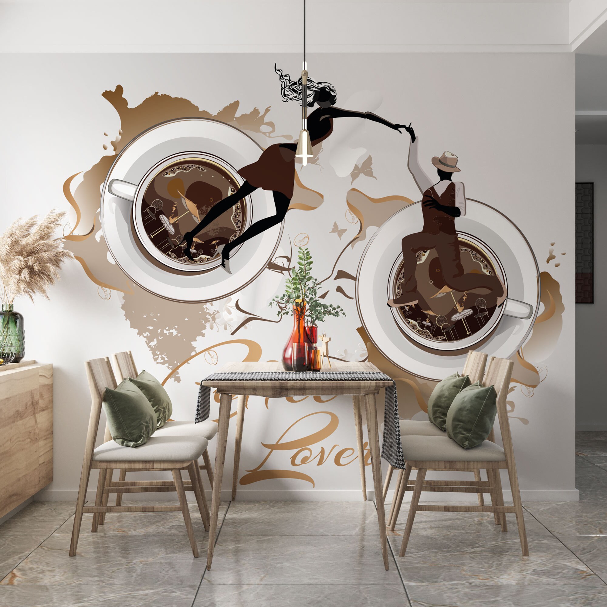 Custom Sizes Coffee Wall Posters, Cafe Wallpaper, Coffee Shop Wall ...