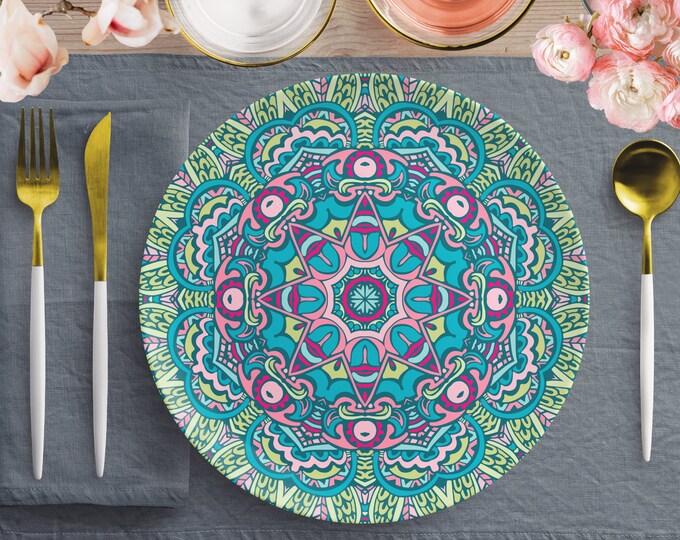 Colorful Stamped Dish // Ceramic Dish // Coastal Decor // Colorful ...