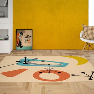 Mid Century Modern Retro Atomic Starburst Area Rugs - Etsy