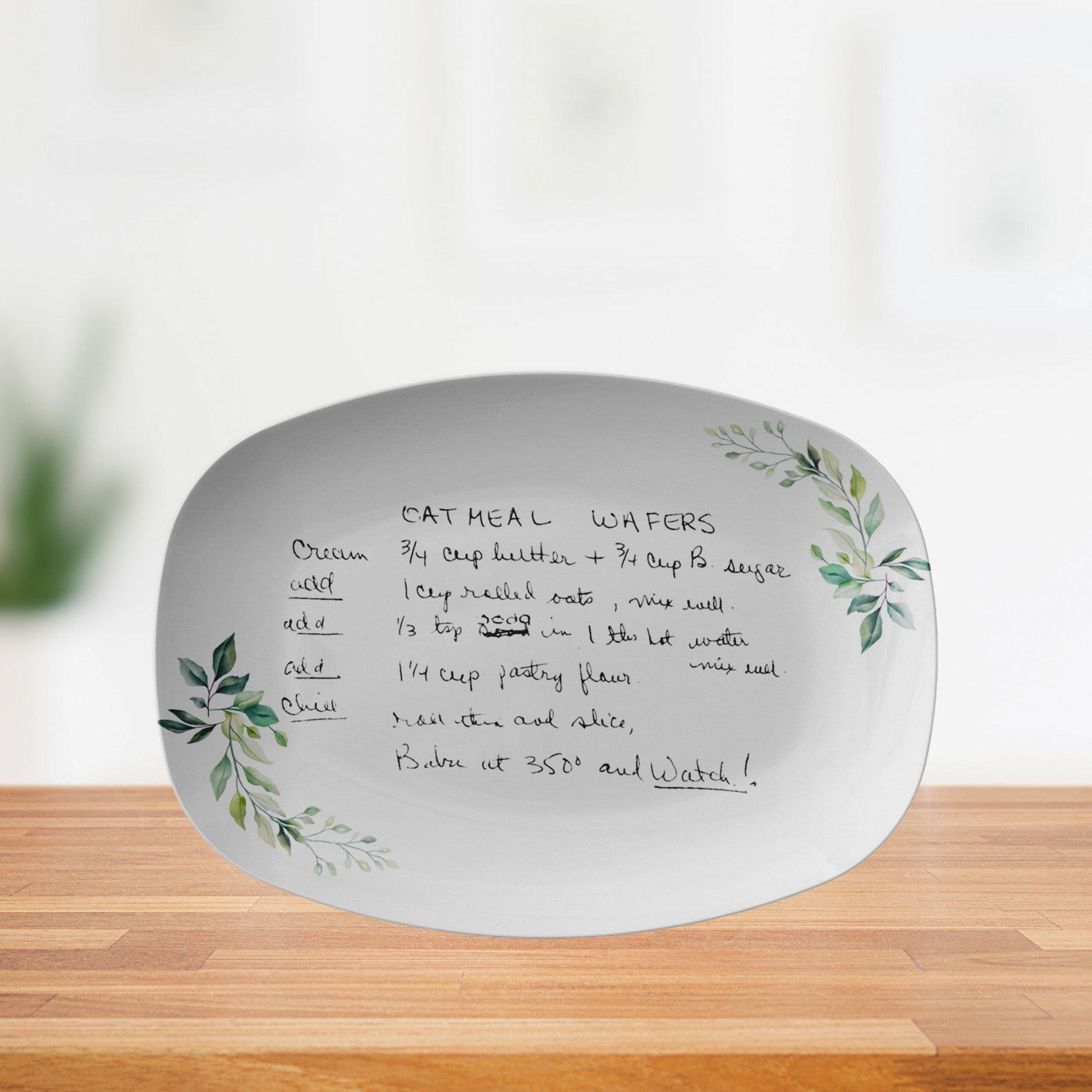 Custom Handwritten Recipe Platter, Personalized Handwriting Recipe Card ...