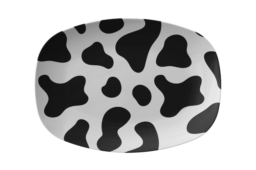 Serving Platter in Black and White Cow Print, Custom Design Farmhouse ...