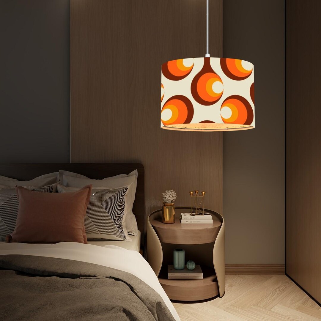 Retro Orb Pendant Lamp, 70s Style Geometric Lighting, Mid Century ...