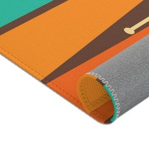 1950s Mid Century Modern Atomic Area Rug, Retro Vintage Burnt Orange ...