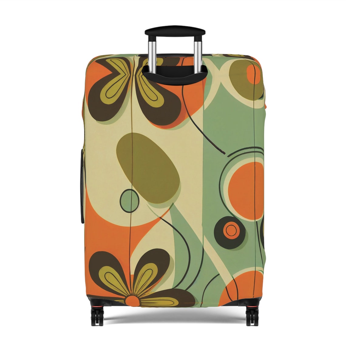 Retro 60s Mid Mod Daisy Luggage Cover, Mid Century Modern Groovy Hippie ...