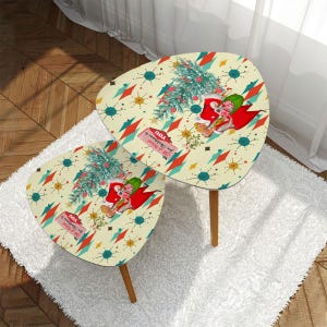 Retro Vintage 50s Kitsch Holiday Nesting End Tables, Iconic Franciscan ...
