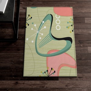 50s, 60s Mid Century Modern Retro Area Rug - Etsy