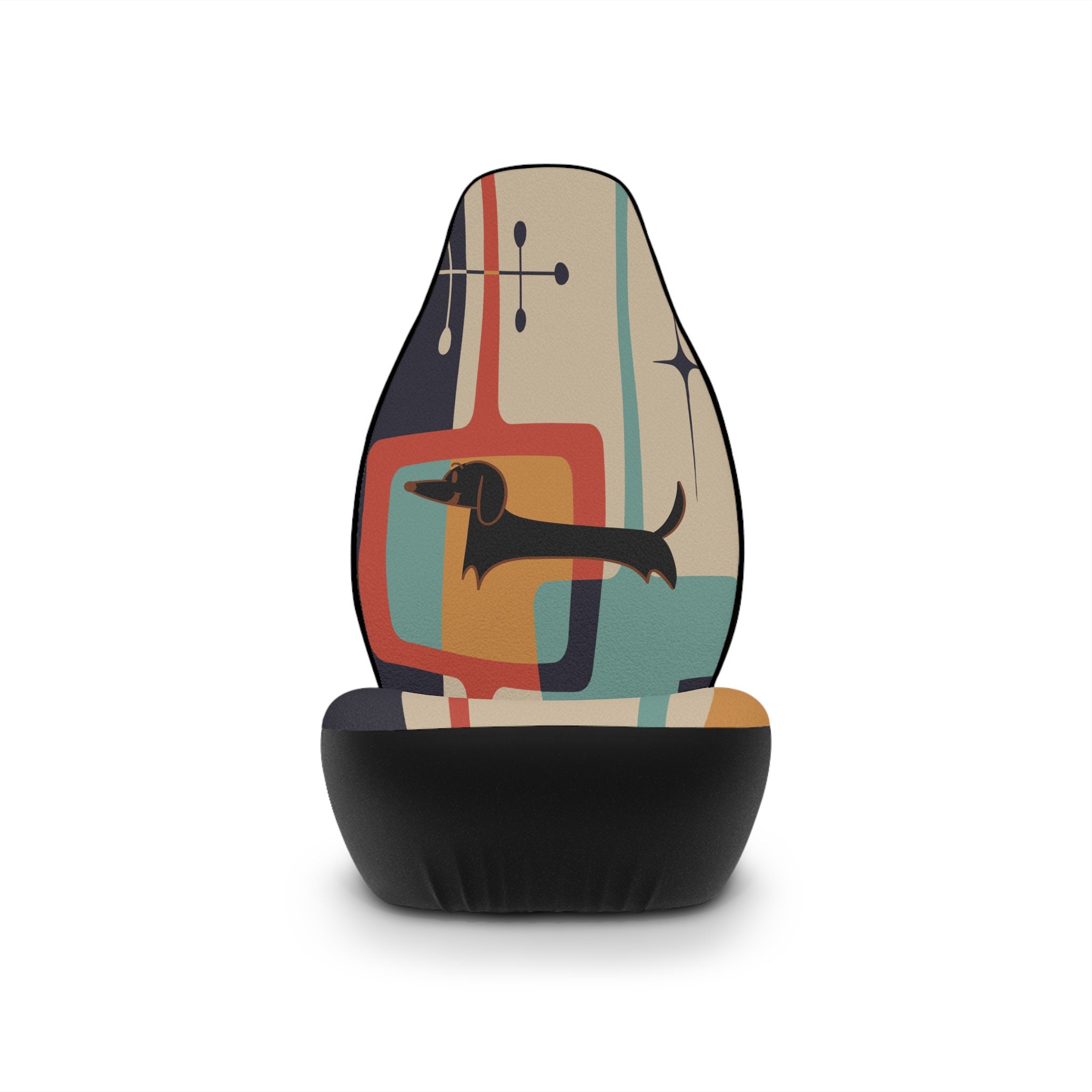 Atomic Dachshund Dog Mid Century Modern Front Car Seat Cover Set ...