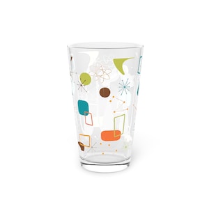 Atomic Kitschy Black Cat Pint Glass, 16oz Mid Century Modern Retro Beer ...