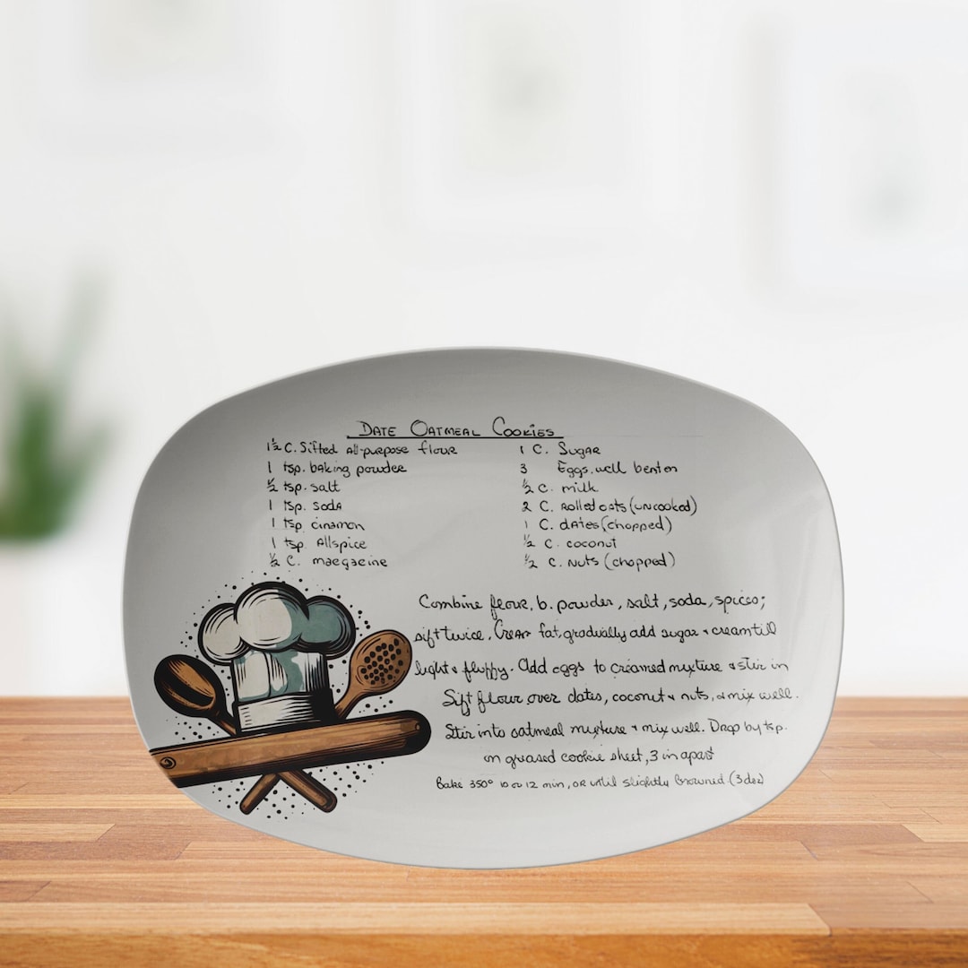 Custom Vintage Handwritten Recipe Platter, Chef's Gift, Personalized ...