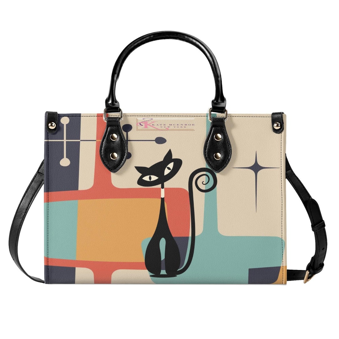 Atomic Cat Mid Century Modern Satchel, Retro Geometric Handbag - Etsy