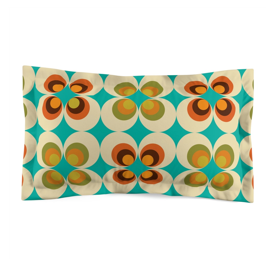 Mid Mod Daisy 70s Retro King, Standard Pillow Sham, Mid Century Modern ...