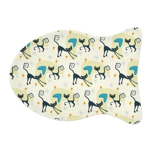 Atomic Kitschy Cat Fish Shaped Pet Feeding Mats, Retro Boomerang ...