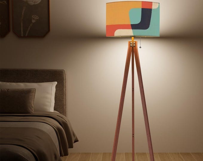 MCM Black Enamel Painted Floor Lamp Metal Directional 1950s - Etsy