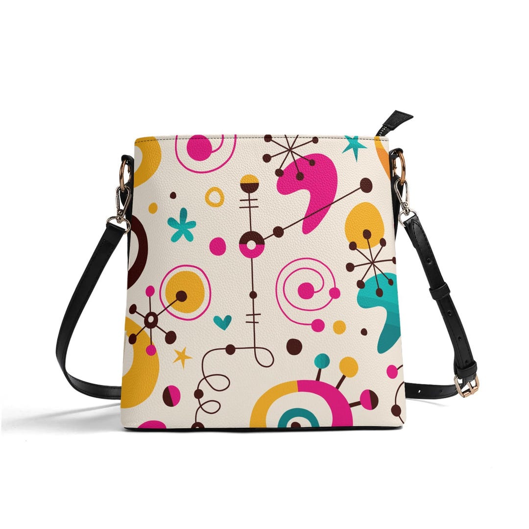 Atomic 1950s Retro Mod Crossbody Bucket Bag, Mid Century Modern Kitsch ...