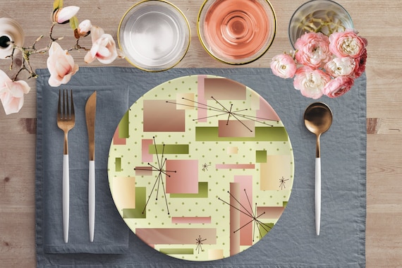 Dinner Plate in 1950s Mid Century Modern Retro Geometric - Etsy