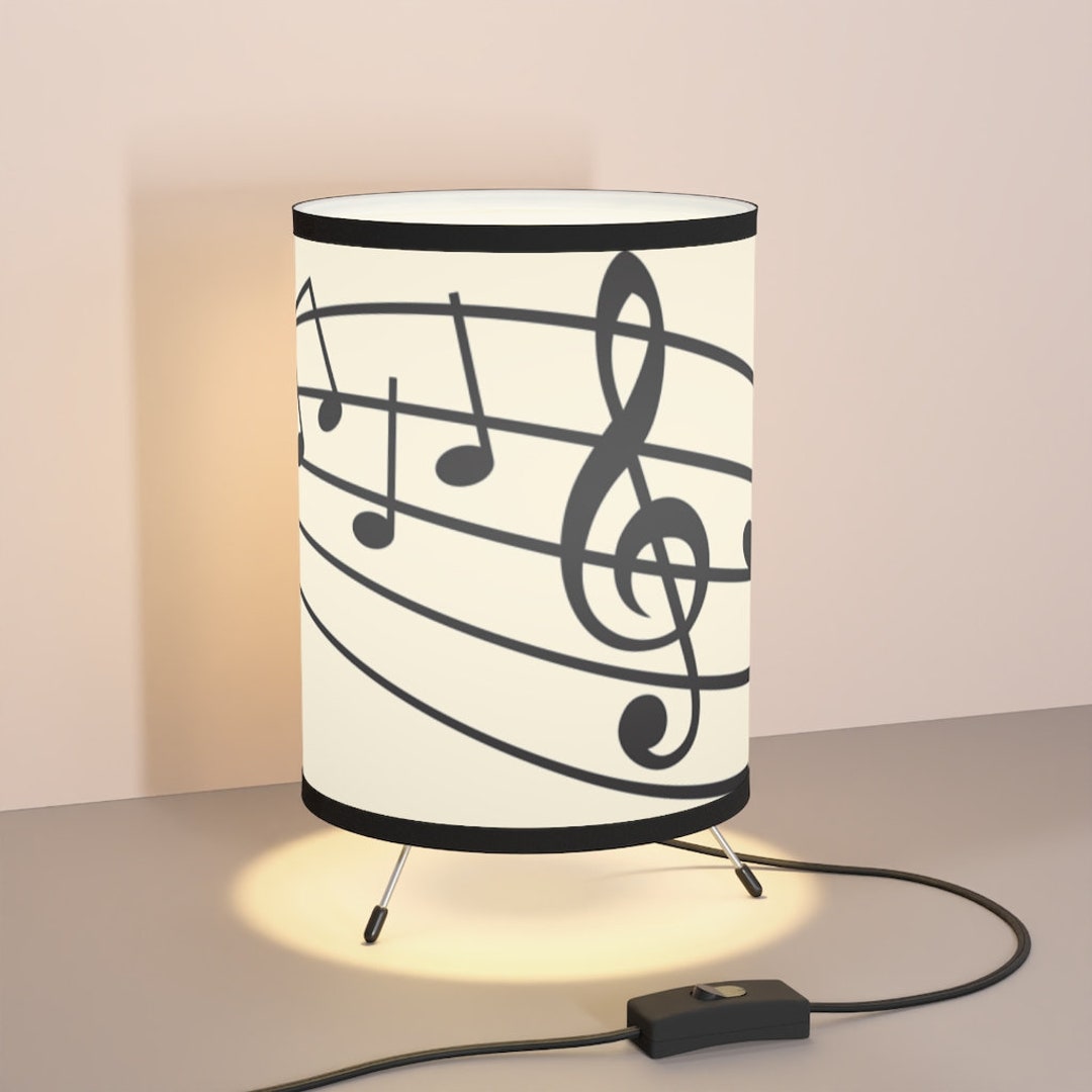 Music Notes Tripod Desk Lamp, Living Room, Bedroom Accent Lamp, Office ...