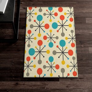 50s Mid Century Modern Atomic Retro Area Rugs - Etsy