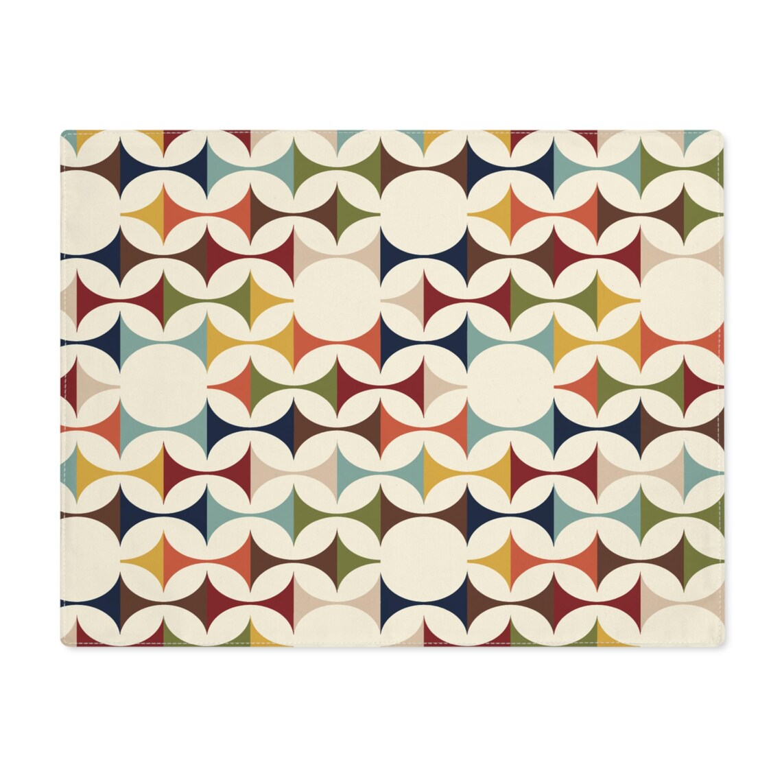 Mid Century Modern Geometric Placemat, 60s Scandinavian Retro Table Mat ...