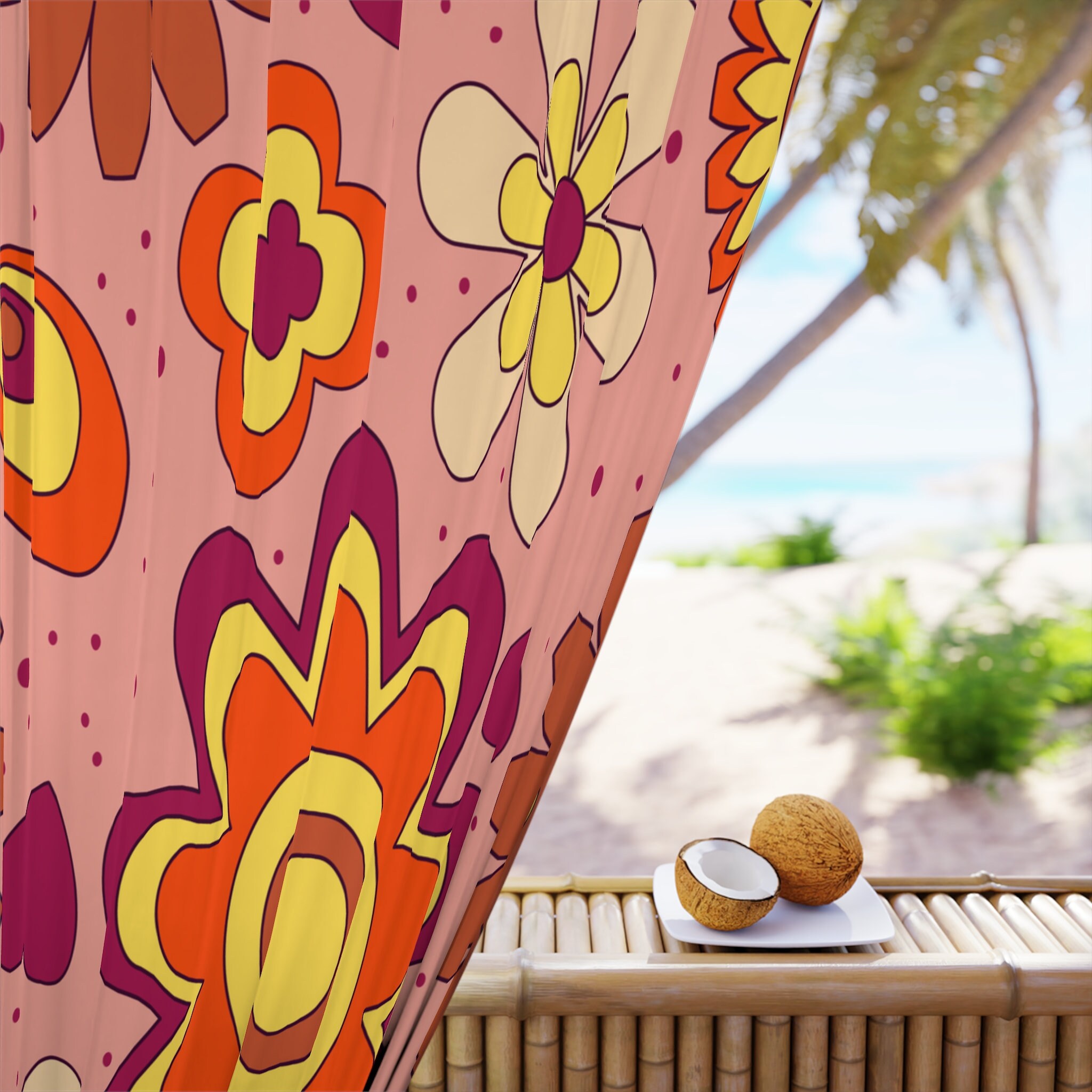 Mid Century Modern Groovy Hippie Window Curtains 60s 70s - Etsy