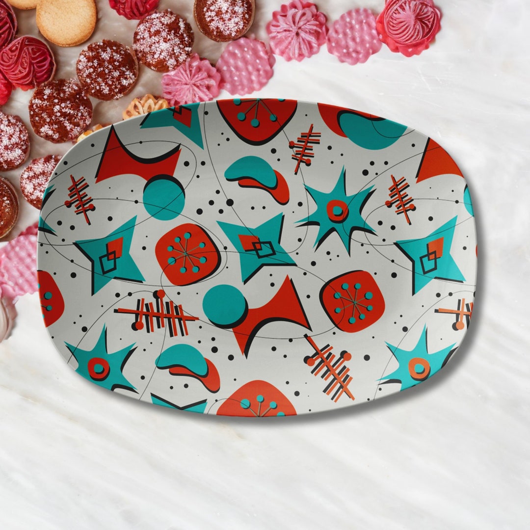 Sputnik Mid Century Modern Retro Atomic Age Serving Platter, Retro ...
