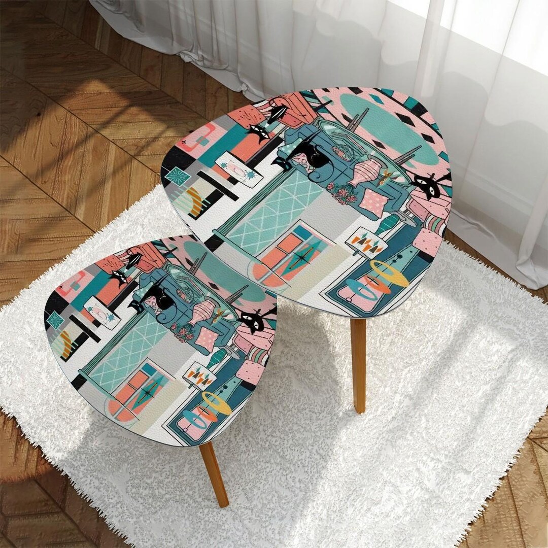 Atomic Cat Nesting Tables: Mid-century Modern Accent Furniture - Etsy