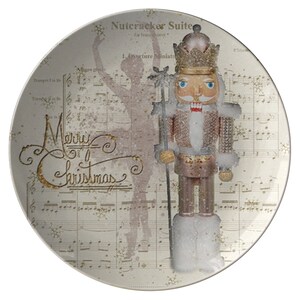 Nutcracker Christmas Plate, Vintage Style Holiday Dinnerware, Festive ...