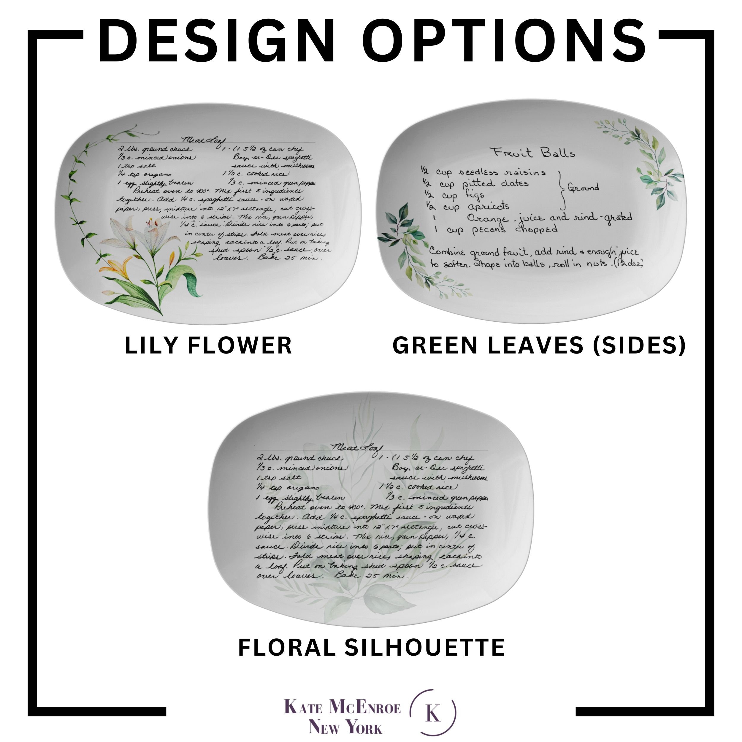 Custom Handwritten Recipe Platter, Personalized Handwriting Recipe Card ...