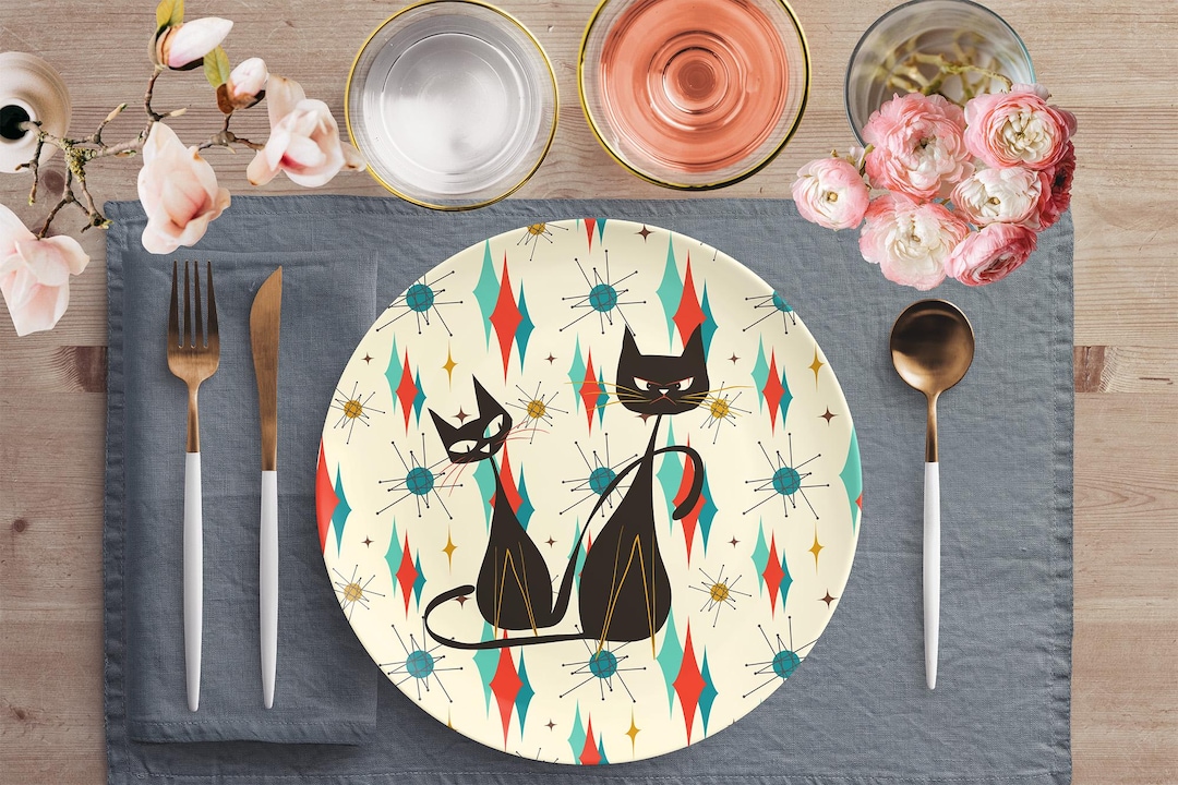Atomic Kitschy Cat Franciscan Diamond Starburst Dinner Plate - Etsy