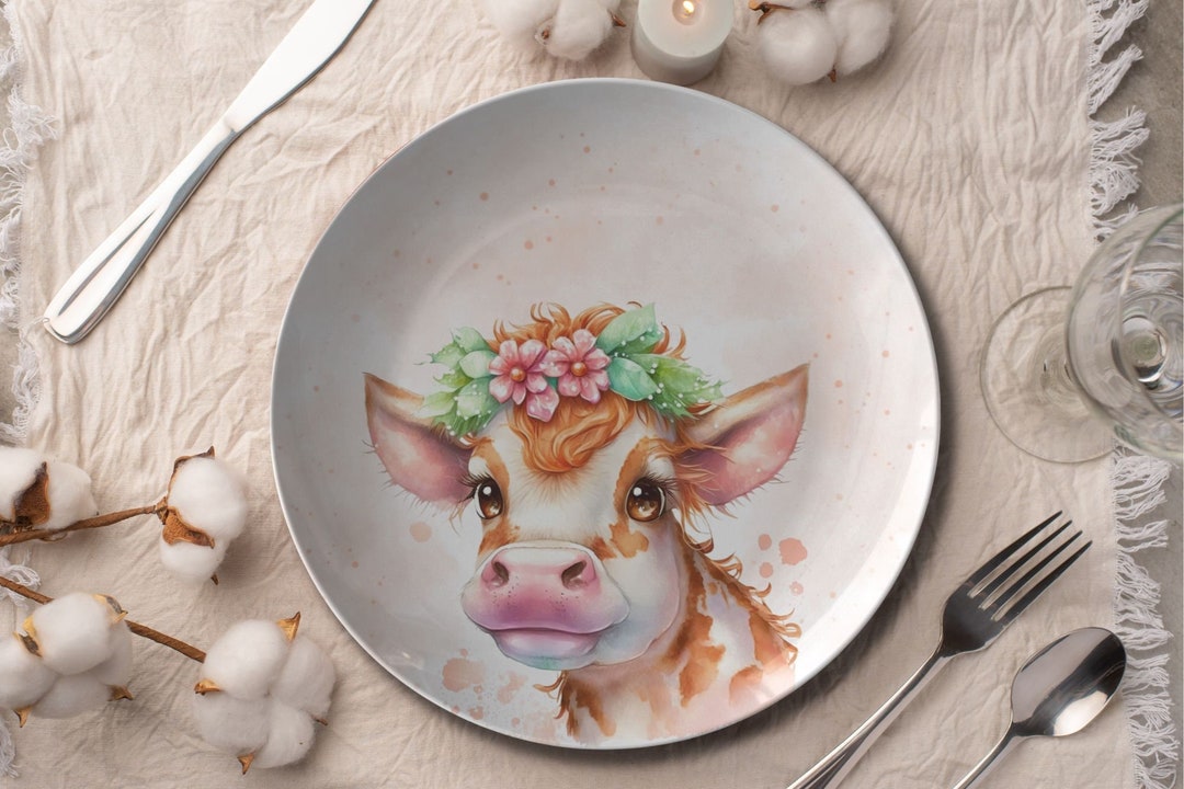 Cow Dinner Plate, Country Farmhouse Dinnerware, Country Western Dishes ...